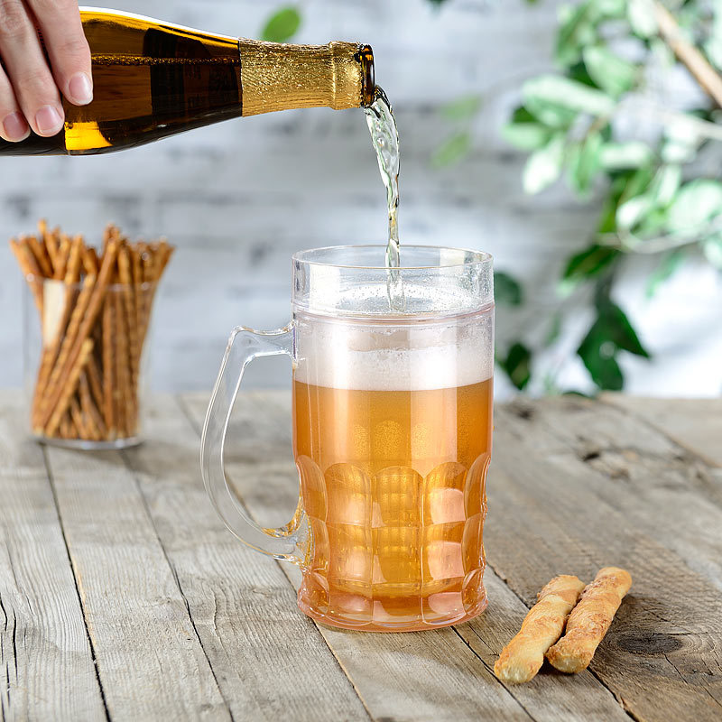 Doppelwandiger Bierkrug, Bier- & Getränke-Kühler mit Fake-Bier, 0,3 l ...