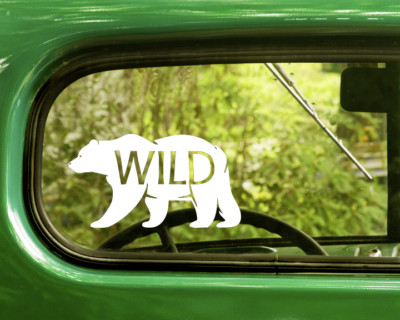 2 WILD BEAR DECALs Sticker Nature For Car Truck Window Bumper Laptop RV ...