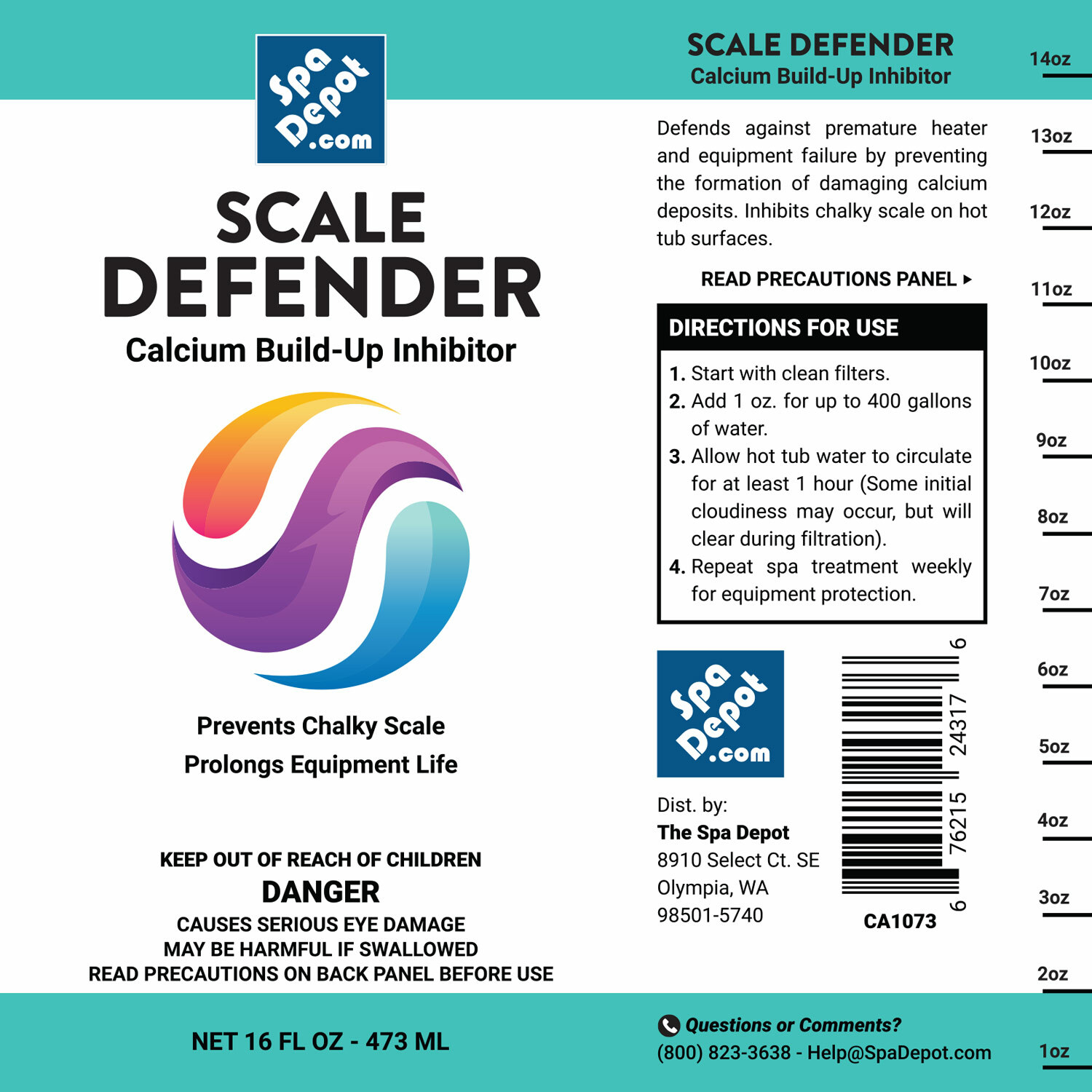 Spa Scale Defender - Hot Tub Calcium Buildup Preventer Concentrate - 2 ...