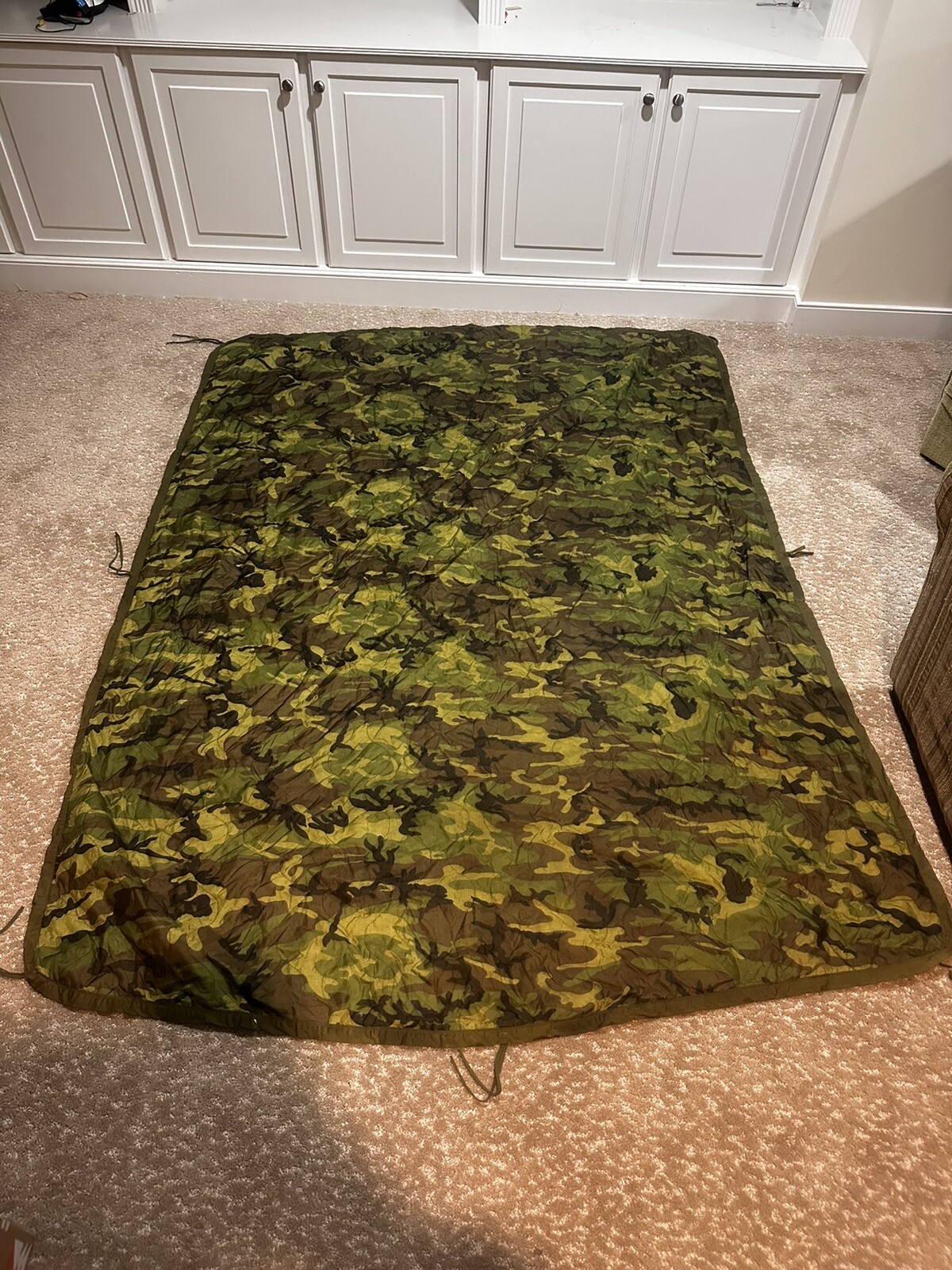 Vintage 1986 USGI ERDL Woodland Camouflage Woobie Poncho Liner Military ...