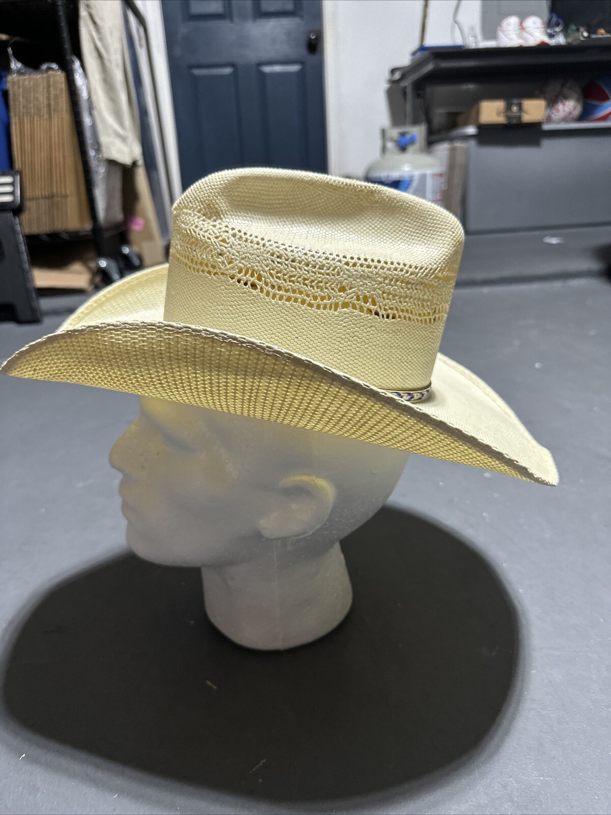 Bangora Laredo Mens Straw Cowboy Hat Size 7 - Gem