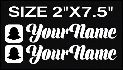 x2 CUSTOM SNAPCHAT STICKER USERNAME PERSONALIZED DECAL EURO JDM VINYL ...