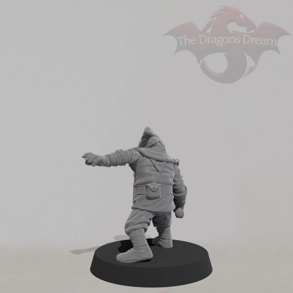 30mm 32mm Zarak Half-Orc Assassin Miniature DnD Rogue Fantasy RPG ...