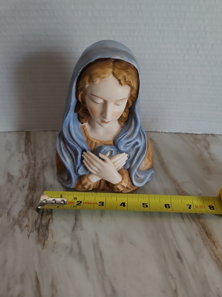 Vtg Hand Painted Japan Ceramic Virgin Mary Hands Crossed Figurine | eBay