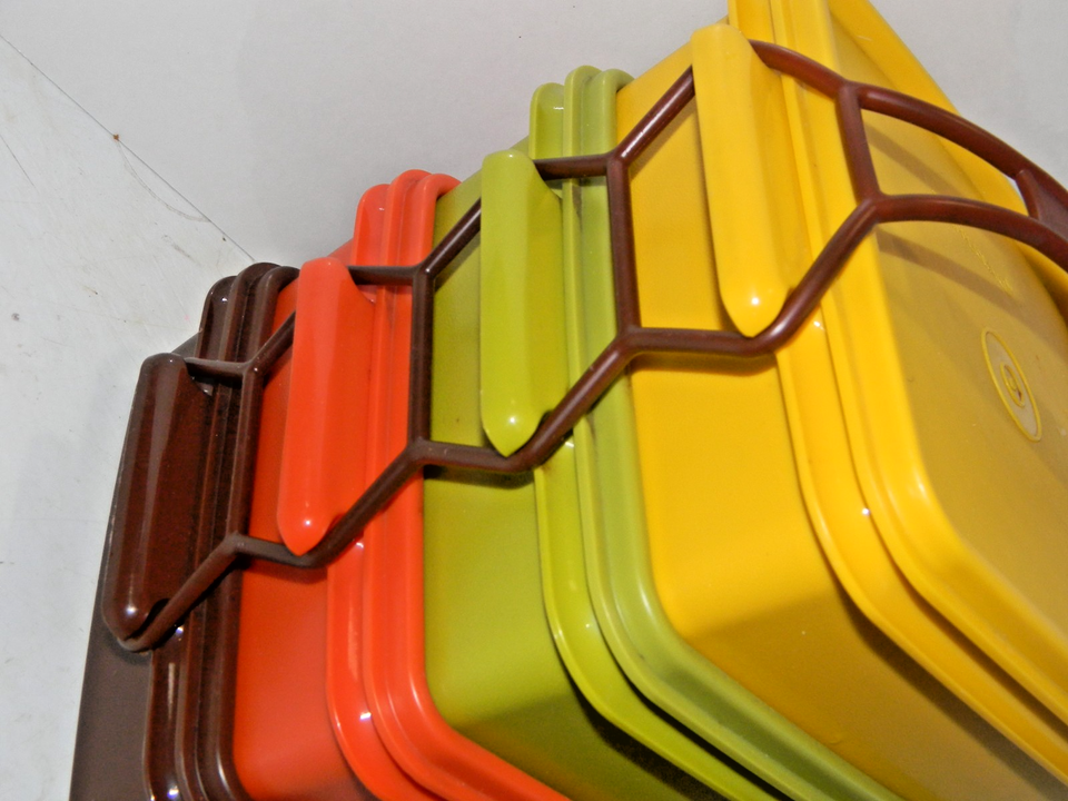 Set of 4 - Vintage Tupperware Squared Away Sandwich Keepers 1362 ...