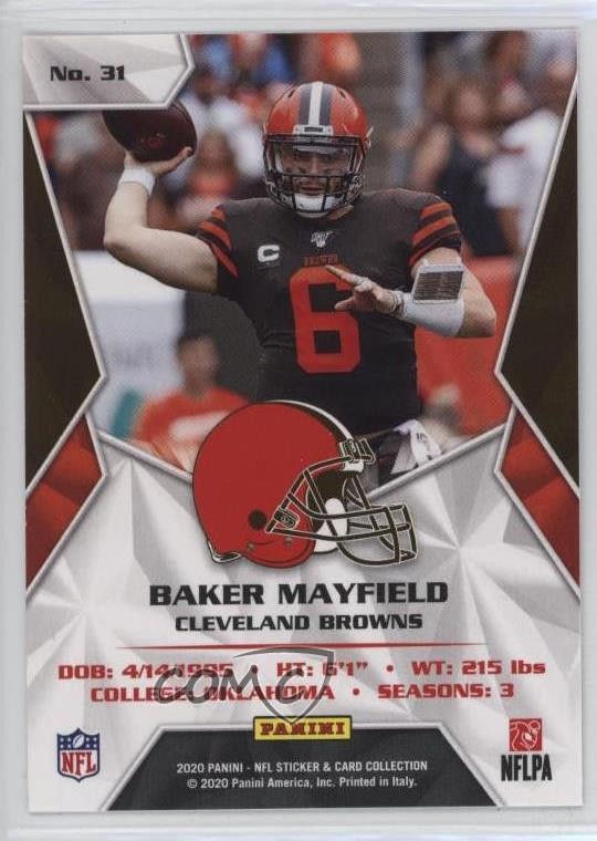 2020 Panini NFL Sticker & Card Collection Silver Baker Mayfield #31 | eBay