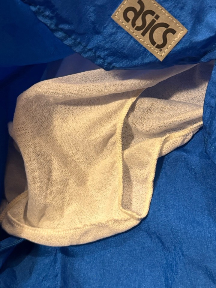 NEW NWT VINTAGE ASICS TRIUMPH RUNNING POLYESTER SHORTS ROTAL BLUE BRIEF ...