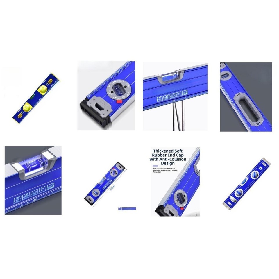 Measuring Tool Magnetic Level Aluminum Ruler Clear Measurement Markings ...