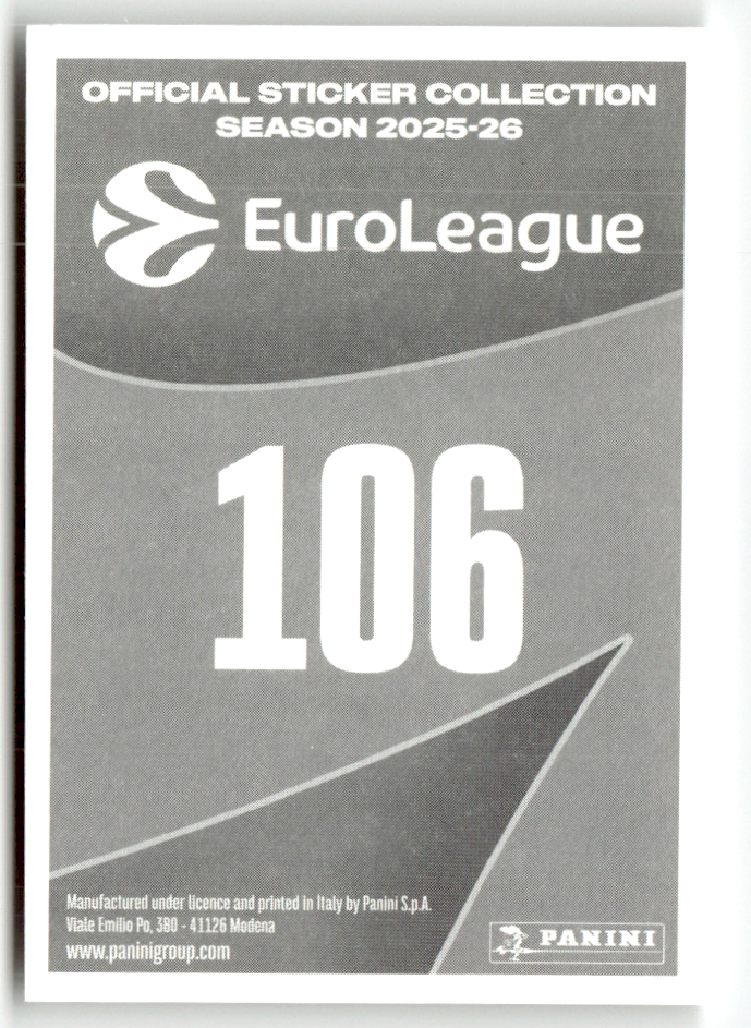 Panini 2025-26 Euroleague Sticker No. 106 Semi Ojeleye | eBay UK