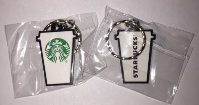 Starbucks New Logo To Go Cup Rubber Key Chain Keychain Starbucks Black ...