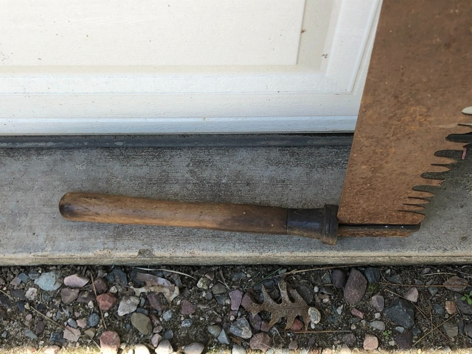 66" Antique 2 Man Wide Blade Crosscut Saw Logging Lumberjack With ...