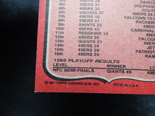 1987 Topps San Francisco 49ers Team Set of 17 Football Cards | eBay