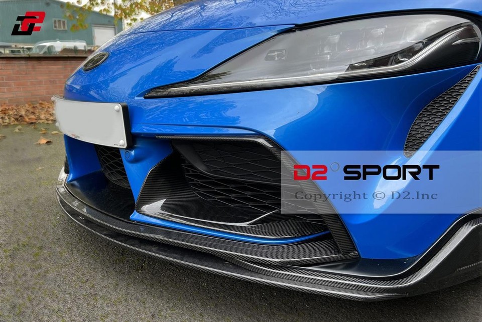 Carbon Fiber Front Bumper Splitters Set fits 2020-2025 Toyota Supra GR ...