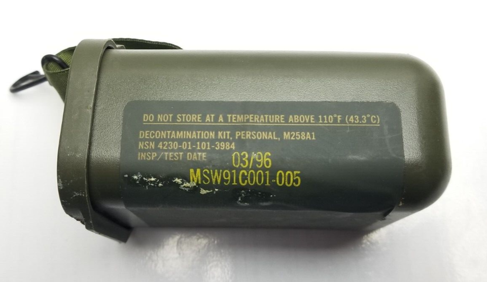 USGI Military Army Decontamination Kit M258A1 - Empty Plastic Storage ...