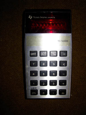 VINTAGE 1970S TEXAS INSTRUMENTS TI- 1000 WORKING CONDITION RED DISPLAY ...