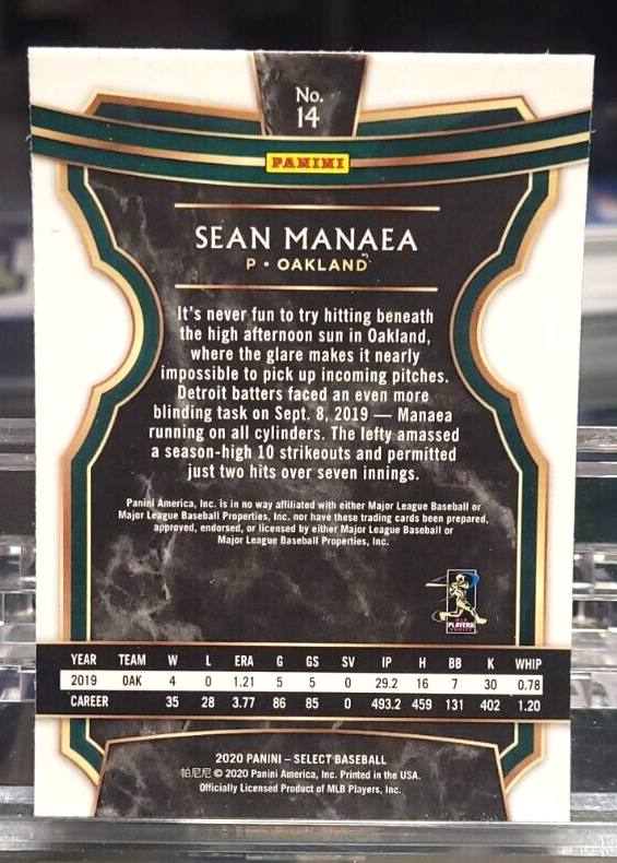 SEAN MANAEA 2020 Select Baseball #14 MLB Oakland Athletics | eBay