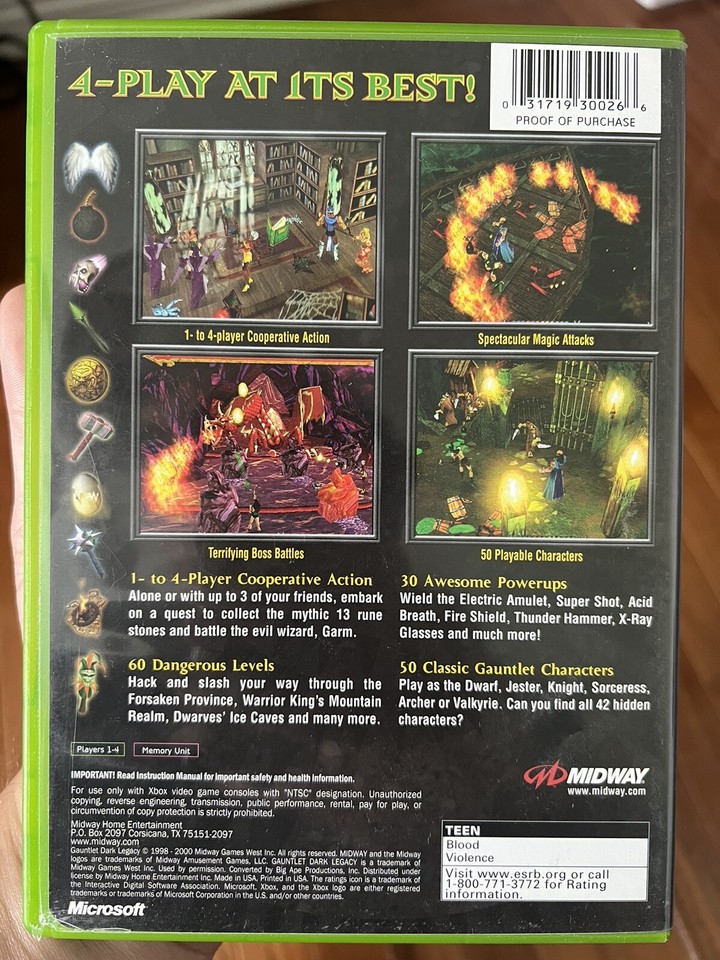 Gauntlet: Dark Legacy (Microsoft Xbox, 2002) CIB 31719300266 | eBay