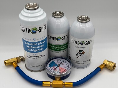 Envirosafe R134a Replacement Refrigerant, Oil Charge, Proseal, Gauge ...