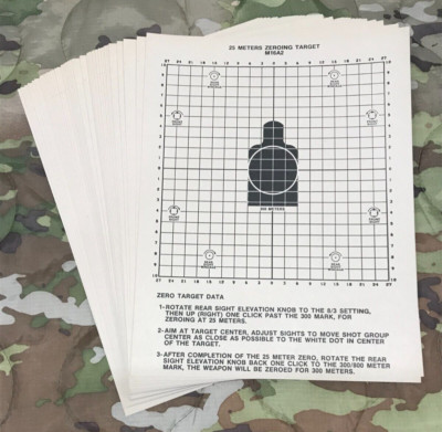 25 Meter Zeroing Target USGI PACK OF 50 | eBay