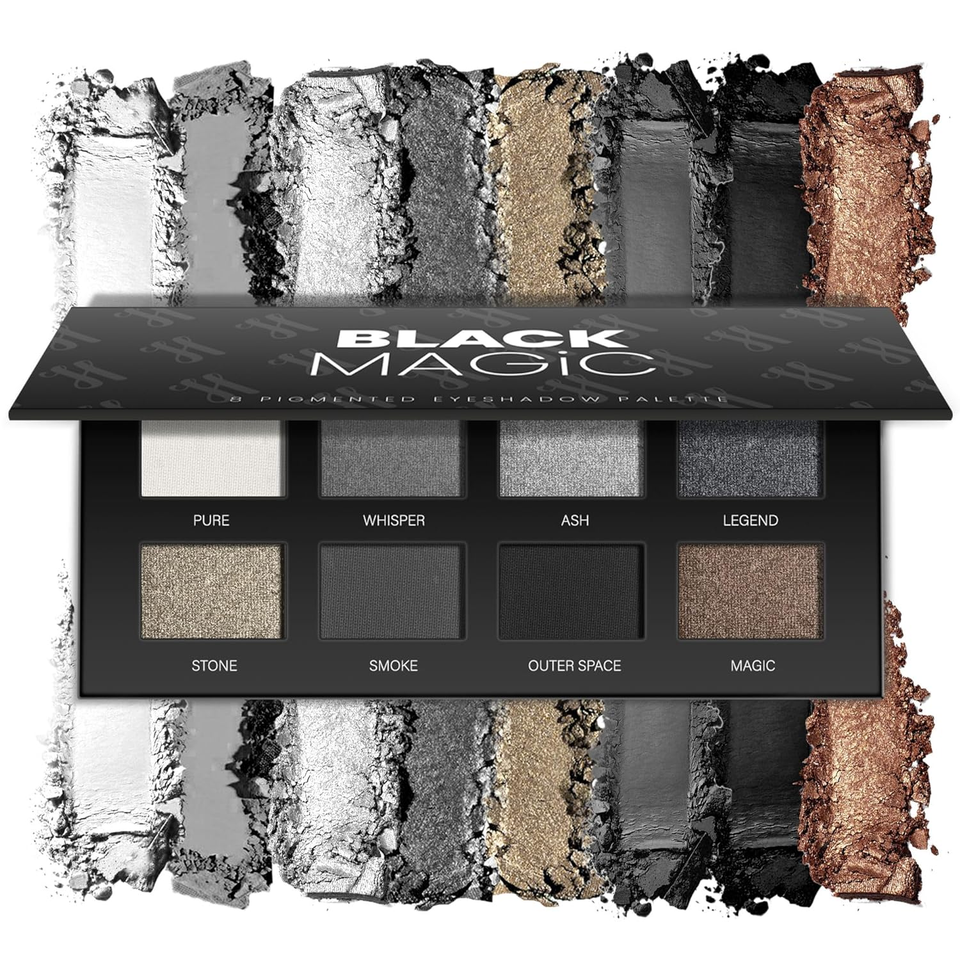 Black Smoky Eye Shadow Palette - 8 Color Dark Grey Smokey Eyeshadow for ...