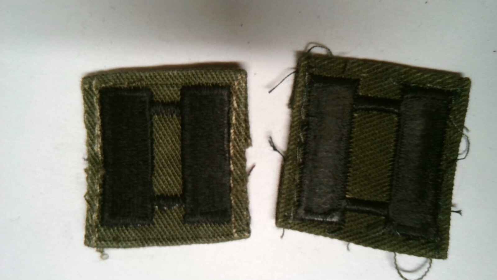 MILITARY PATCH SEW ON FOR UNIFORM SET OF 2 CAPTAIN BARS US ARMY OD ...