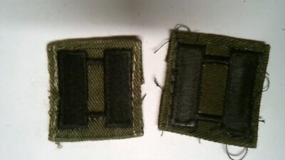 MILITARY PATCH SEW ON FOR UNIFORM SET OF 2 CAPTAIN BARS US ARMY OD ...