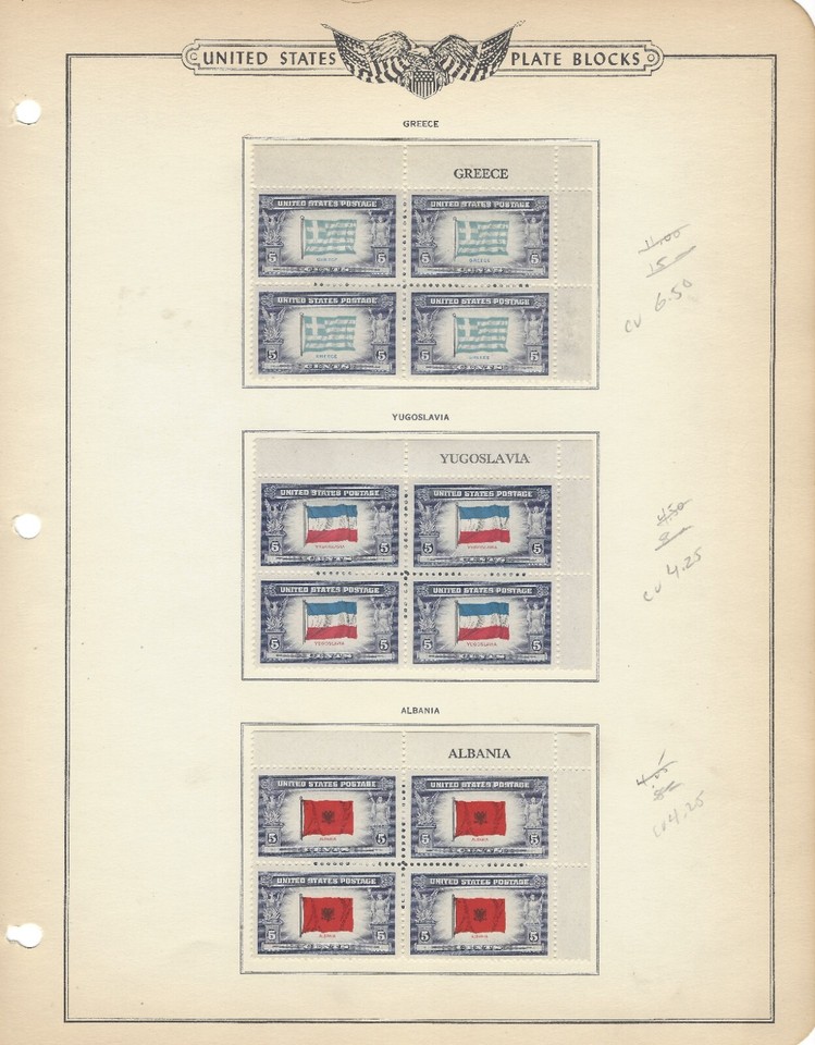 US Plate Block Collection Lot of 141 PB from 1931-1956 & Some Air Mail ...
