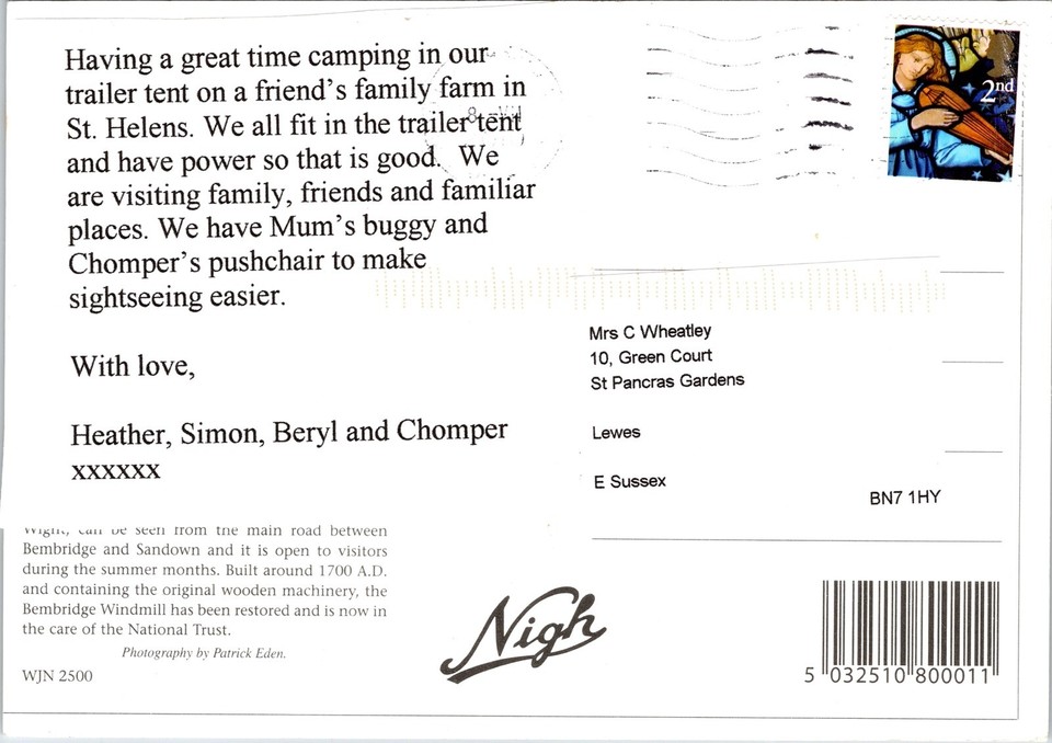 Bembridge Windmill Landscape Sandown Nature St Helens Chrome Postcard ...