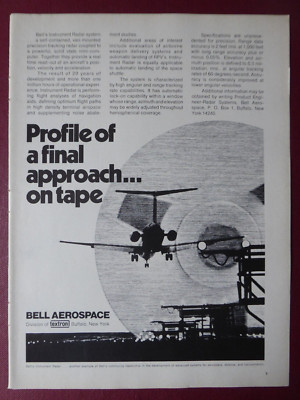 11/1971 PUB BELL AEROSPACE TEXTRON INSTRUMENT RADAR SYSTEM ORIGINAL AD ...