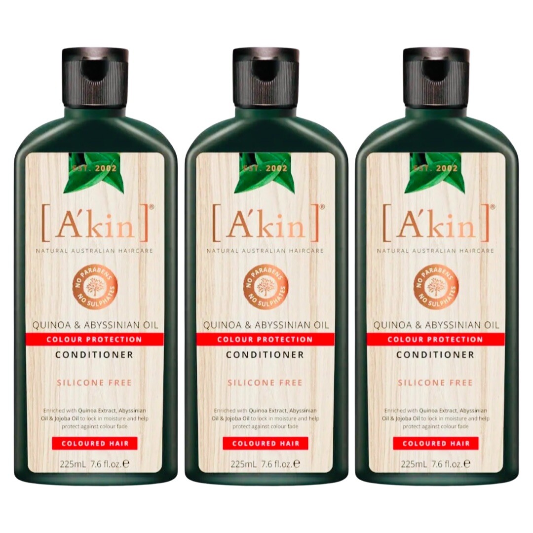 3X AKIN CONDITIONER COLOUR PROTECTION WITH QUINOA & ABYSSINIAN OIL ...