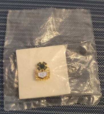 Vintage 4-H Club 10 Year Tenth Year Pin Gold Color With Enamel | eBay