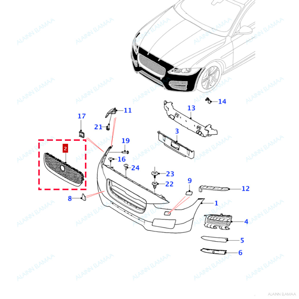 Front Bumper Upper Radiator Grille For Jaguar XF XFL 2016-2019 T2H3981 ...