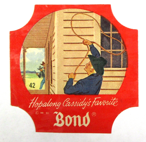 1950's HOPALONG CASSIDY #42 red Bond Bread end label | eBay