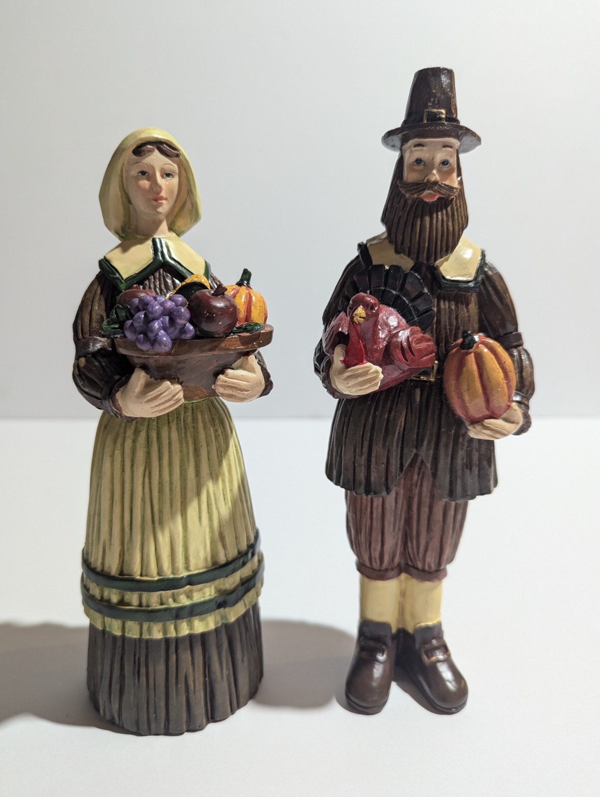 8" Pilgrim Couple Man and Woman Figurine Set of 2 Fall Holiday Decor ...