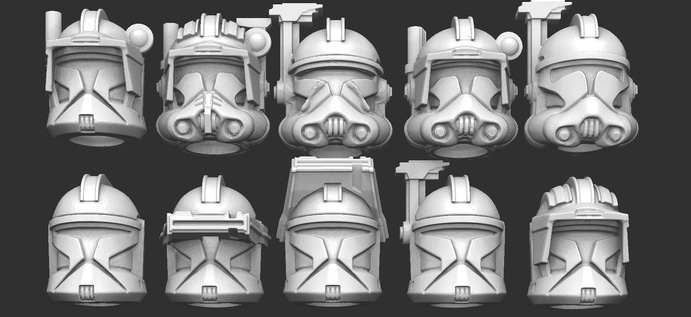 Star Wars Legion Miniatures - Clone Helmets Phase 1 Phase 2 ARF Bacara ...