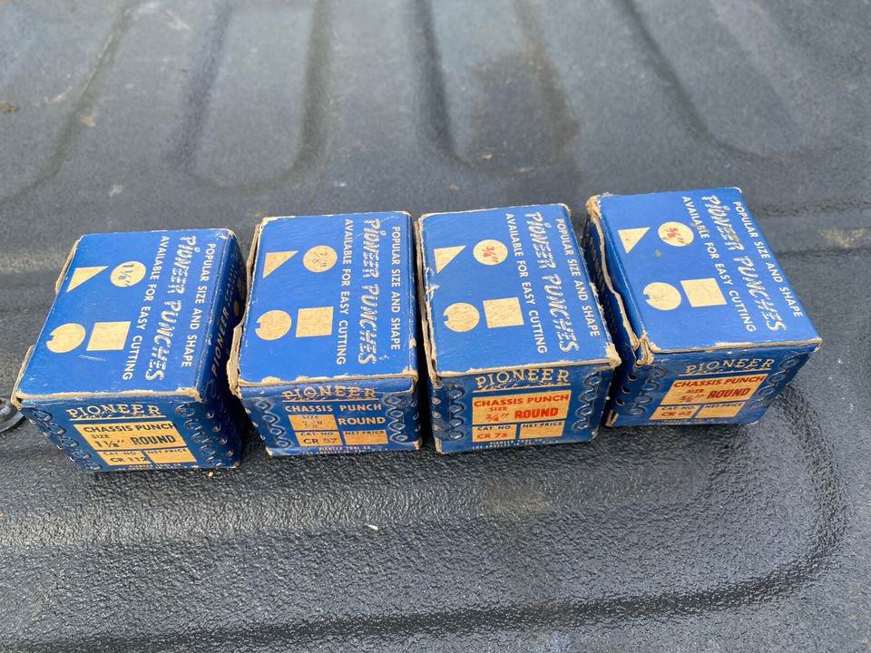 Vintage Pioneer Round Chassis Punches 5/8, 3/4, 7/8, 1-1/8 Greenlee ...