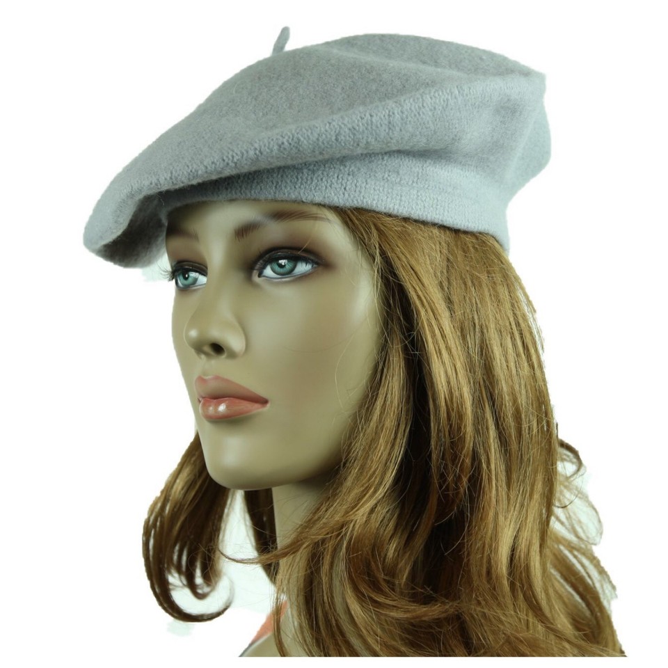 Unisex Wool French Beret Hat Classic Artist Hats Casual Plain Beanie ...