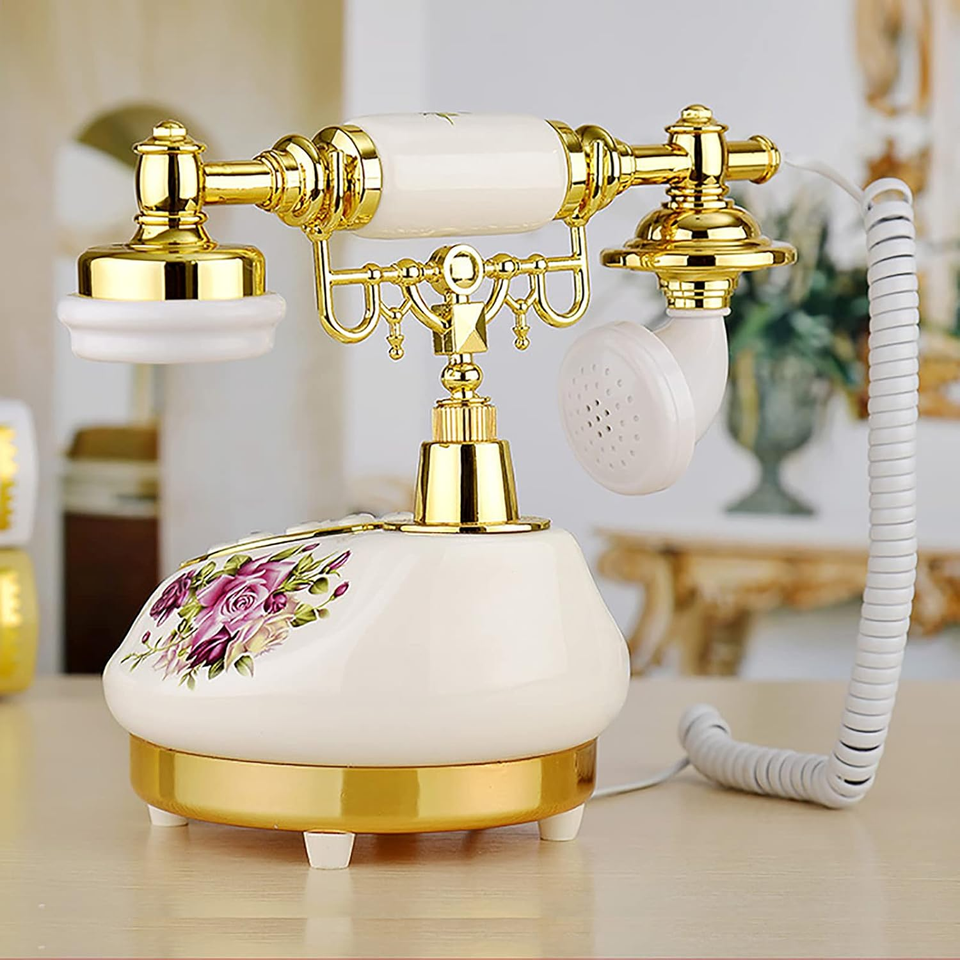 Retro Vintage Phone, Antique Ceramic Telephone with LCD, Old Fashioned ...