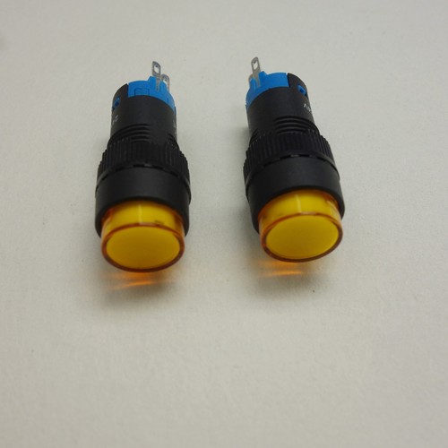 2PCS 12MM Yellow LED ILLUMINATED ROUND Momentary PUSH BUTTON 2NO/2NC ...