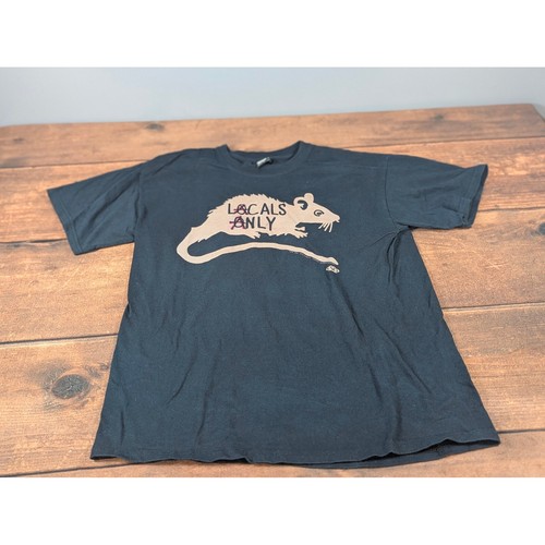 10 Deep Locals Only Rat Graphic Print Short Sleeve T-Shirt Black Large ...