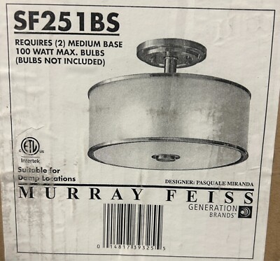 Murray Feiss Lighting SF251BS Two Light Brushed Silver Steel | eBay