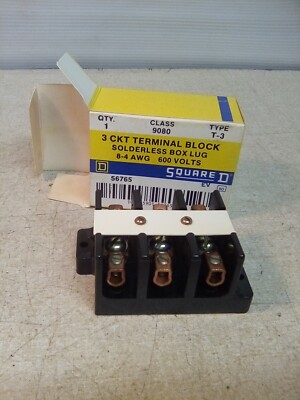 Square D 3 CKT Terminal Block Class 9080 Type T-3 | eBay