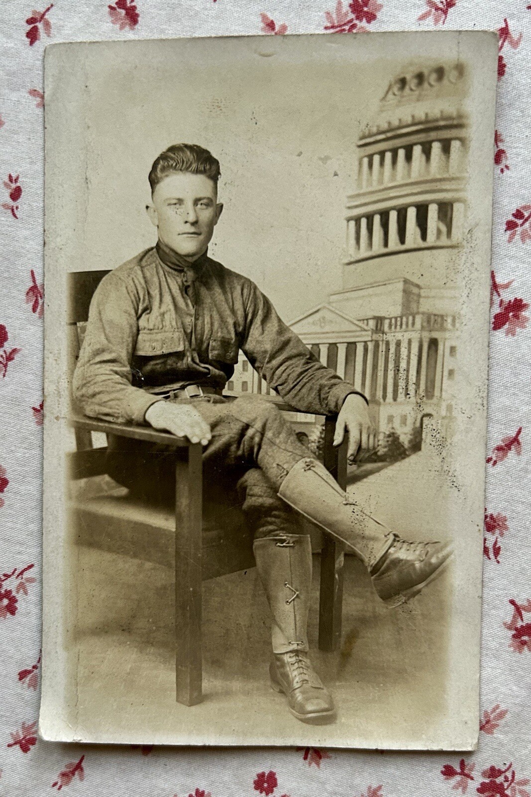 Vintage WWI Era RPPC Soldier Doughboy in Military Uniform Real Photo ...