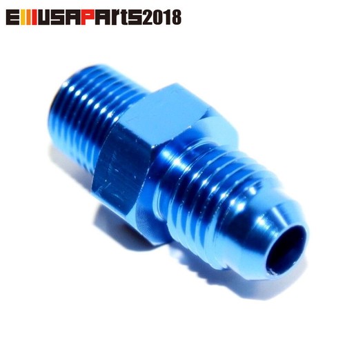 EMUSA 1Pcs 4AN TO 1/8" NPT Male Thread Aluminum Blue Anodized Fitting ...
