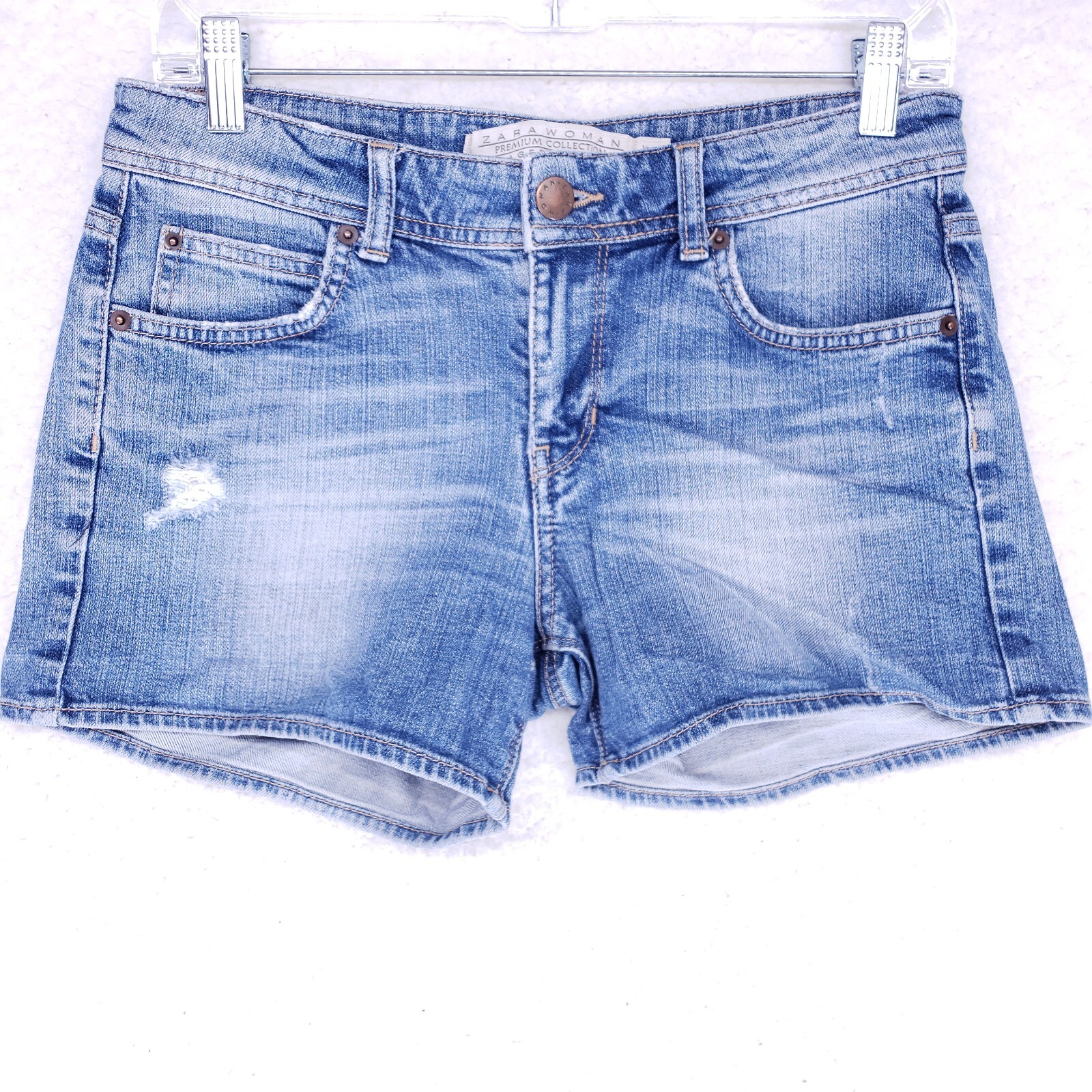 ZARA Premium Collection Destroyed Jean Shorts Women S… - Gem
