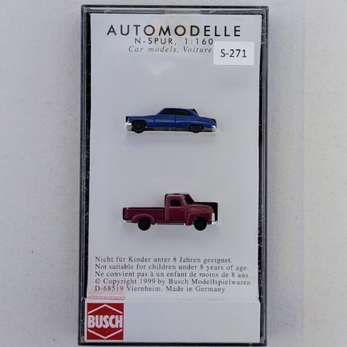 Busch Models 8320 N Scale 1 Blue Automobile and 1 Red Pickup Truck | eBay