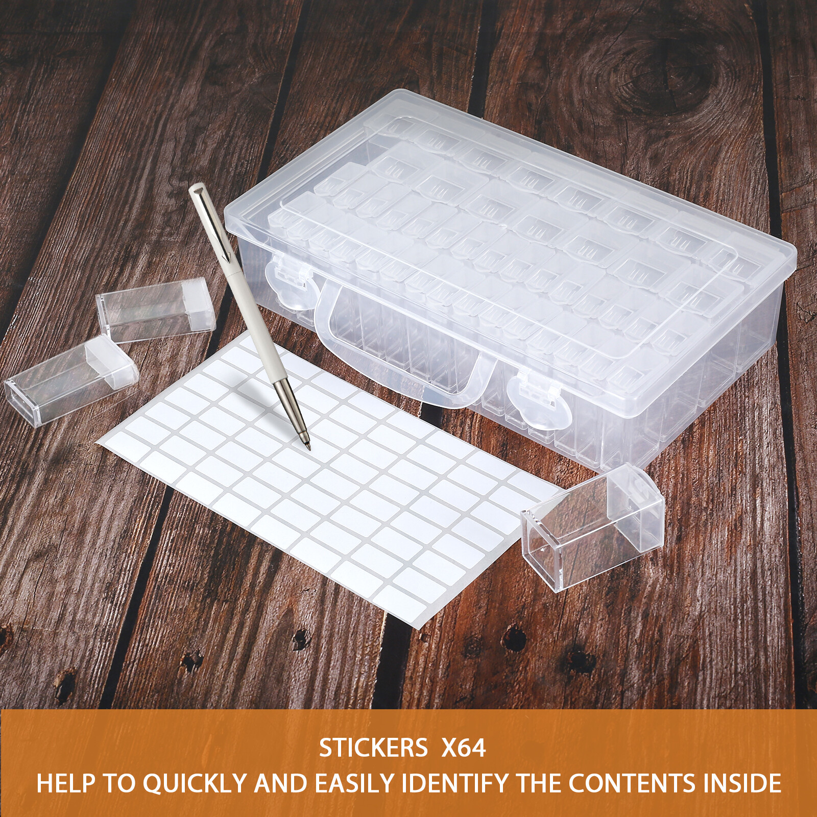 48 Slots Seed Storage Organizer Box with Label Stickers Reusable Seed ...