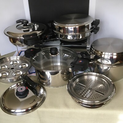 Maxam 9 ELEMENT World's Finest™ 7-Ply T304 Stainless Steel Cookware 21 ...