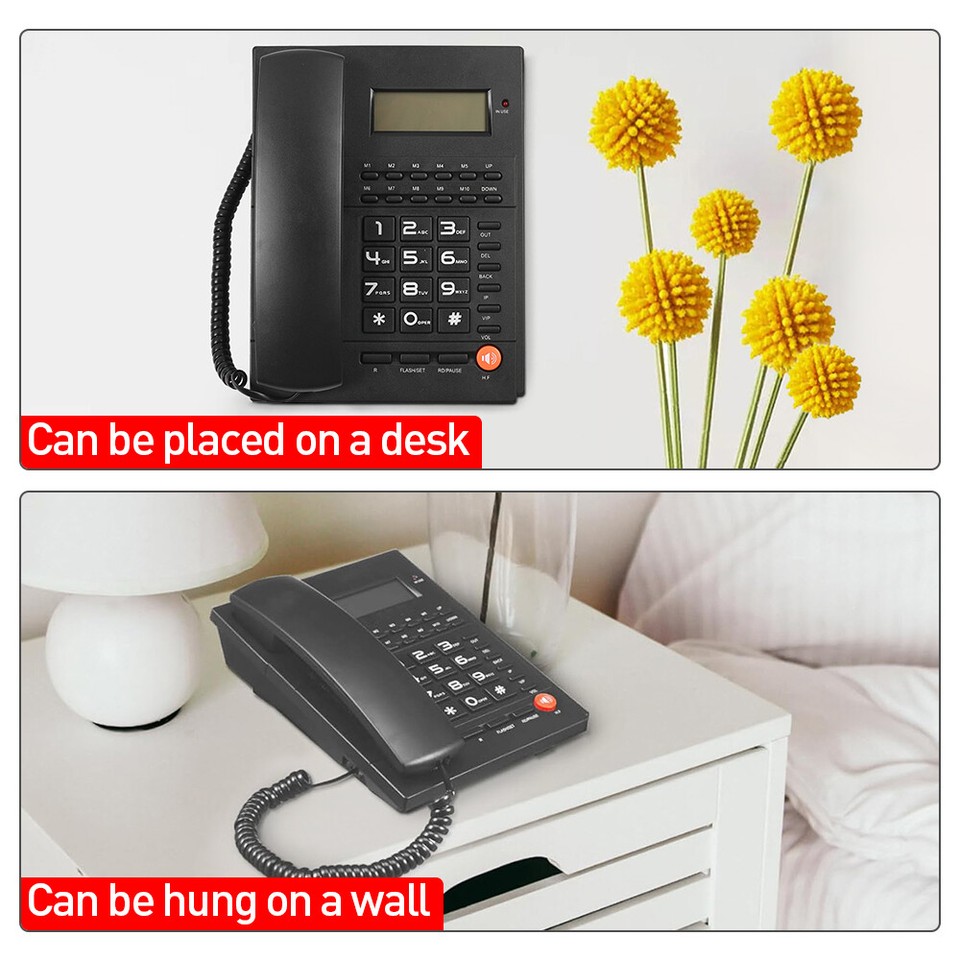 Landline Phone Loud Corded Telephone Desk Desktop House Phone for ...