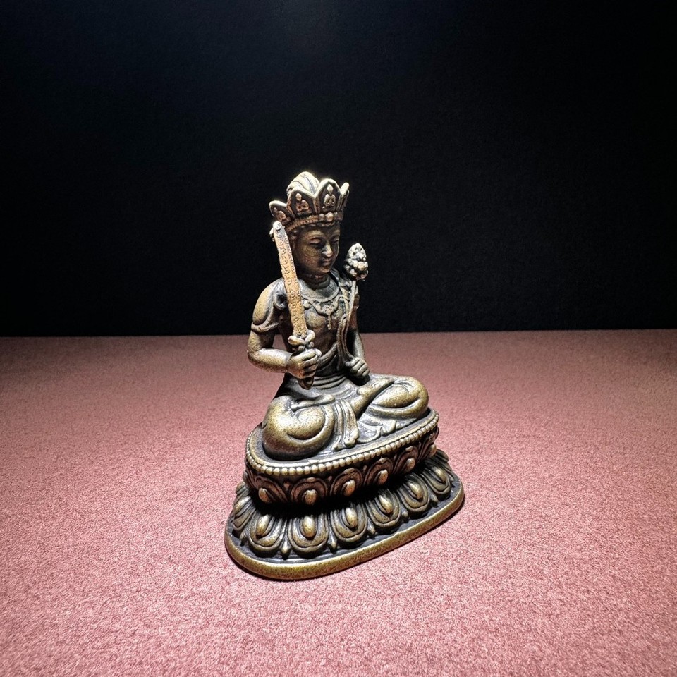 Old Tibetan Buddhism Copper Bodhisattva Akashagarbha Carrying Buddha ...